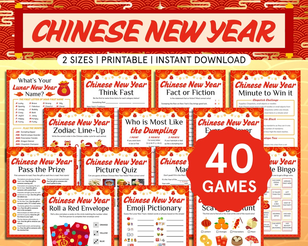 Chinese New Year Games Bundle Lunar New Year Games for Kids 2025 ...