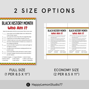 Black History Who Am I Black History Games Trivia Black History Month ...