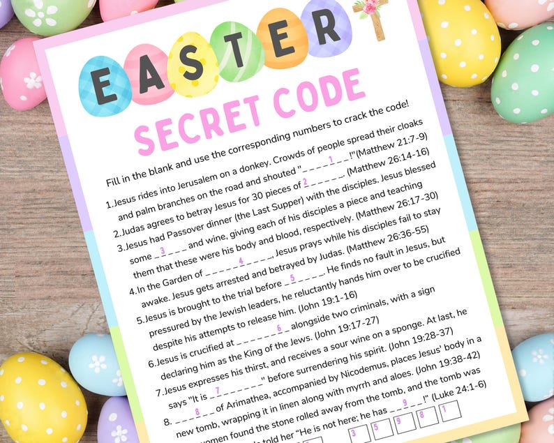 Bible Easter Game for Kids & Adults Bible Easter Trivia Bible Easter ...