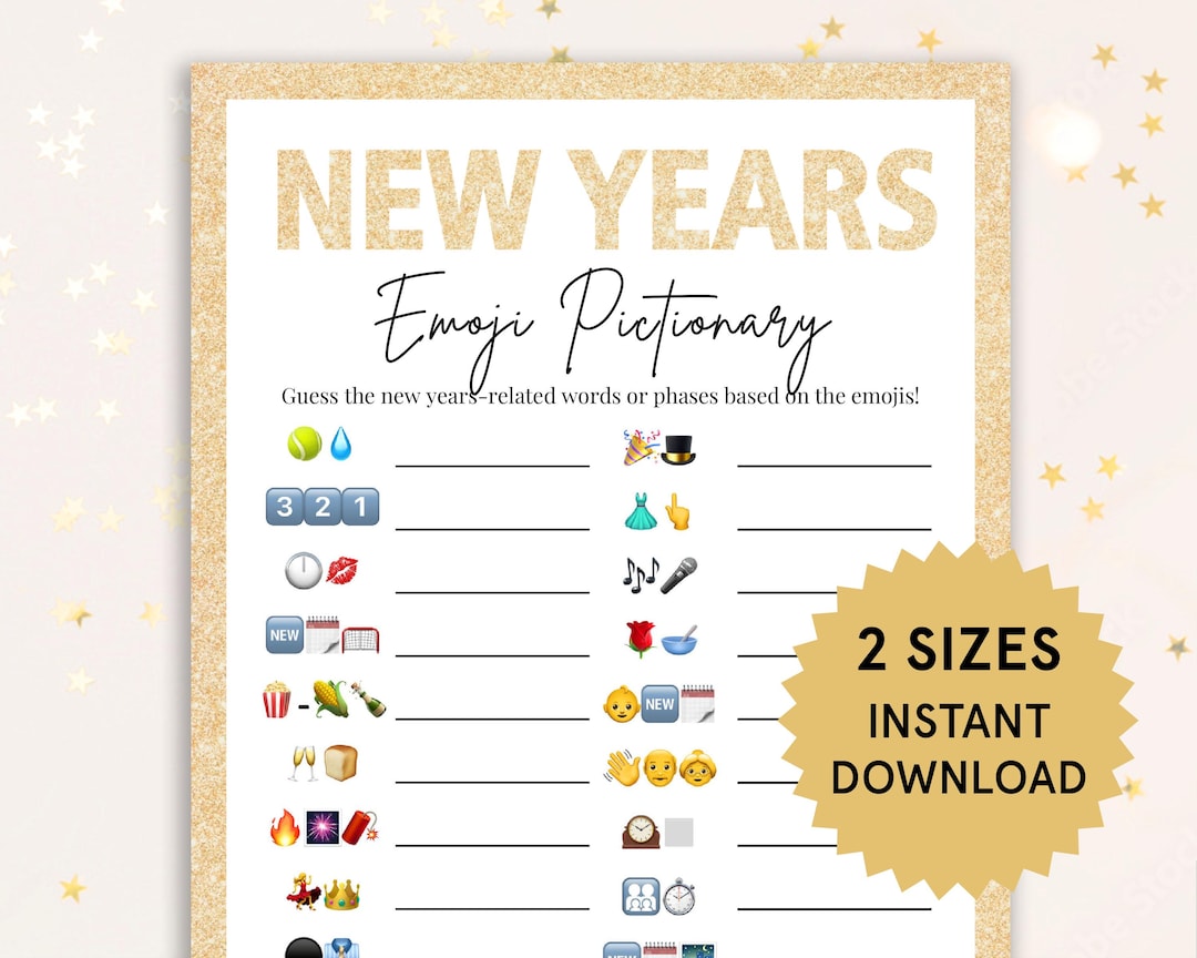 New Years Emoji Pictionary 2025 New Year Game New Years Eve Party Games ...