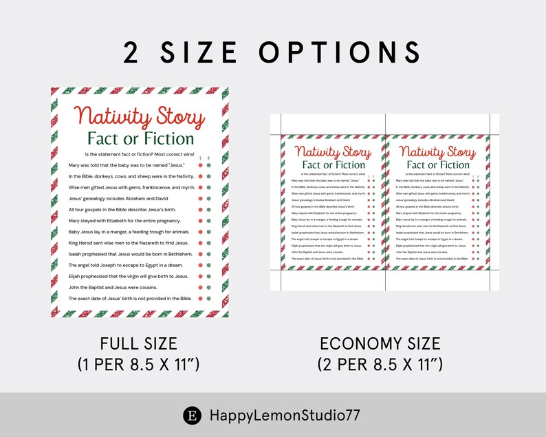 Christmas Bible Fact or Fiction Bible Christmas Games for Kids Bible ...