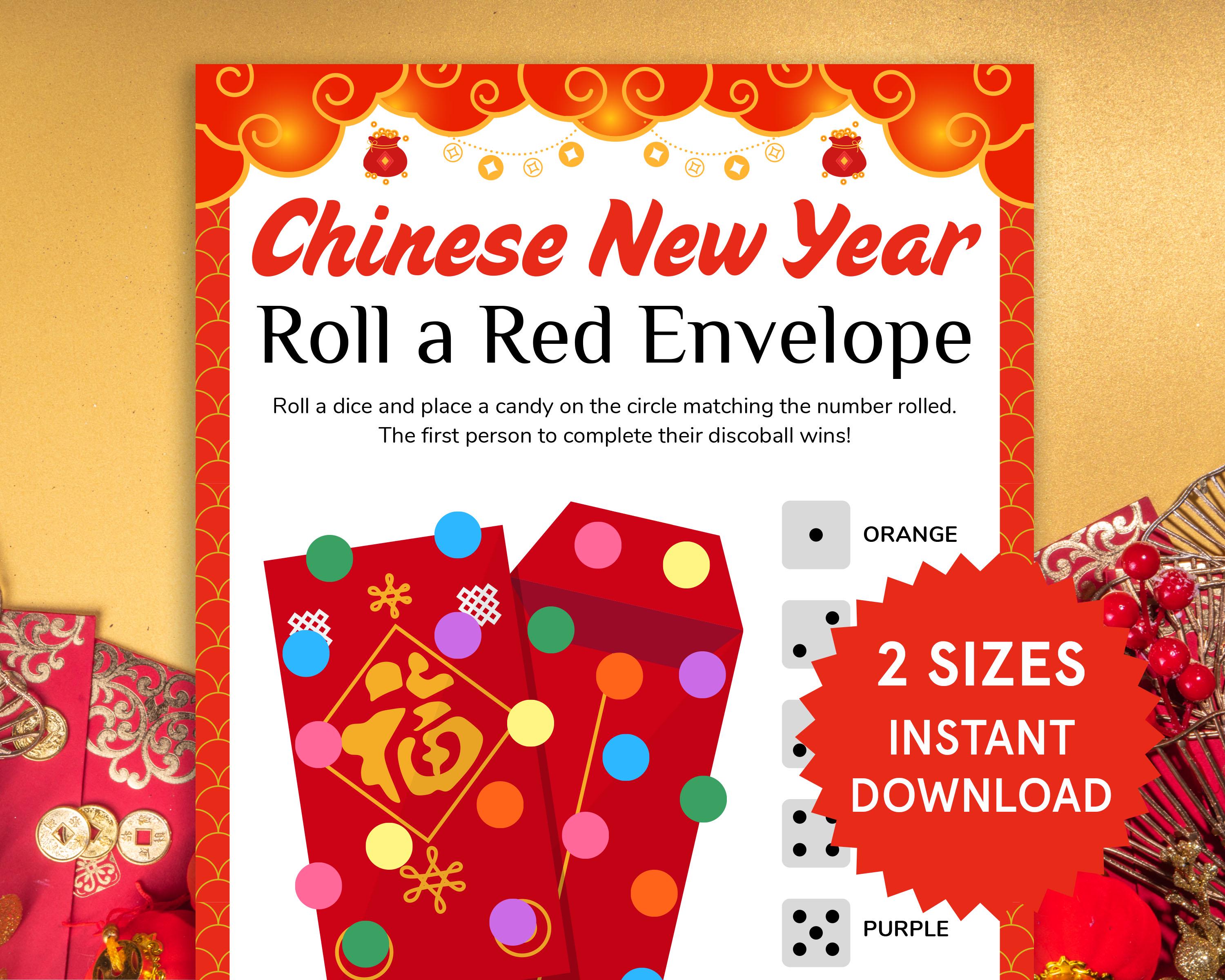 Chinese New Year Roll a Red Envelope Family Lunar New Year Games for ...