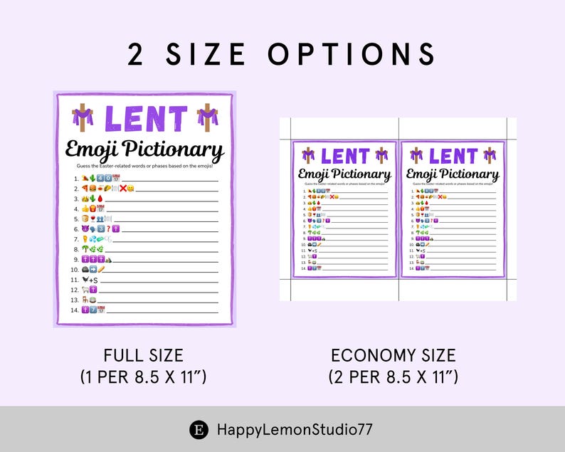 Lent Emoji Pictionary Game Lent Game Lent Activities Kids, Teens ...