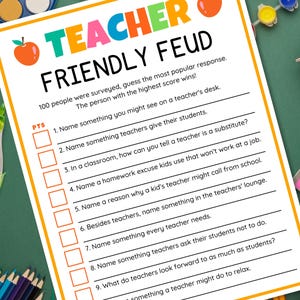 Teacher Friendly Feud Teacher Games School Games Teacher Party Games ...