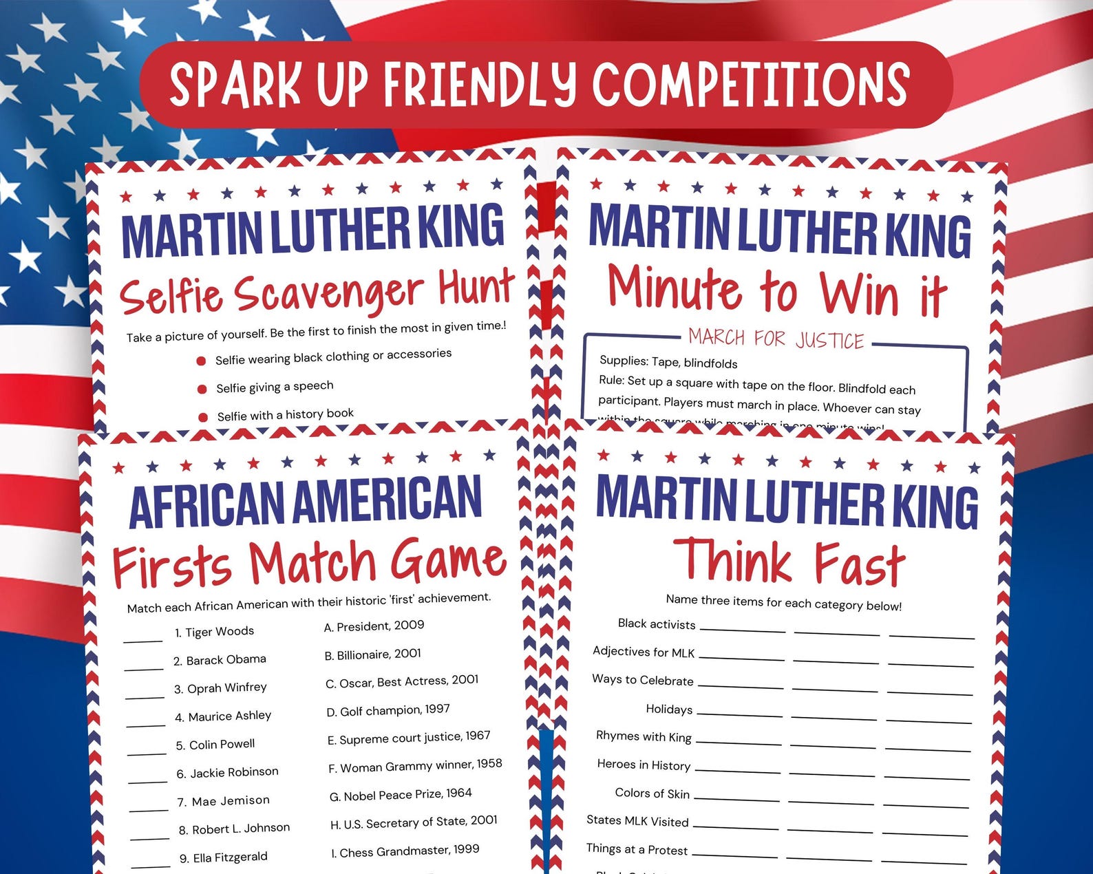 MLK Day Games Bundle Martin Luther King Games for Kids Classroom Games ...