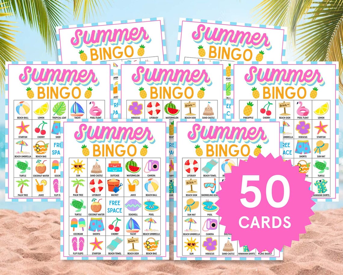 Summer Bingo Summer Activities for Kids Family Summer Games Summer ...