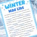 Winter Mad Libs Winter Games for Kids Winter Family Games Winter Party ...