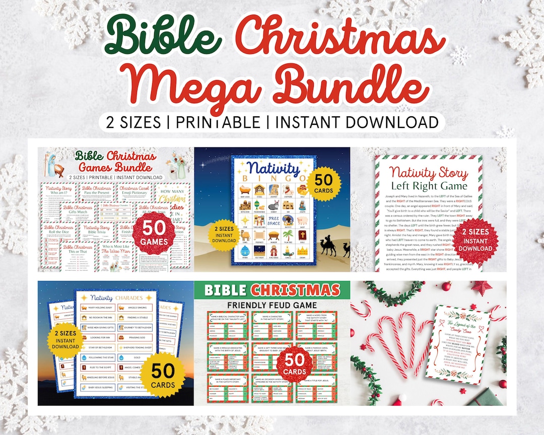 Christmas Bible Games Bundle Bible Christmas Games for Kids Bible ...