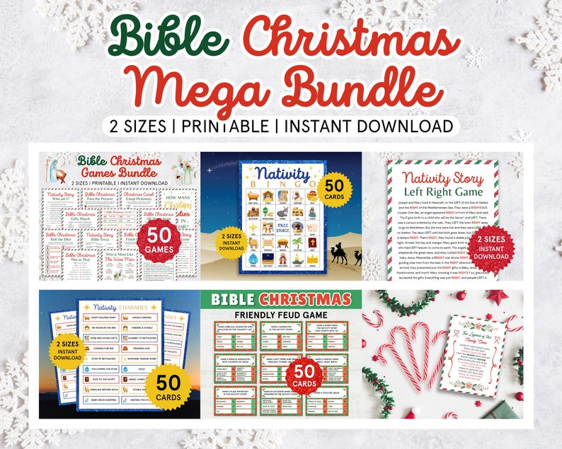 Christmas Bible Games Bundle Bible Christmas Games for Kids Bible ...