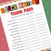 Black History Think Fast Black History Game for Family Black History ...