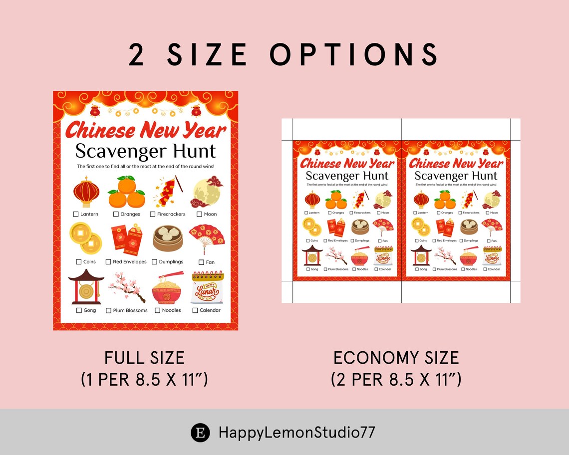 Chinese New Year Scavenger Hunt Chinese New Year Games for Kids Chinese ...