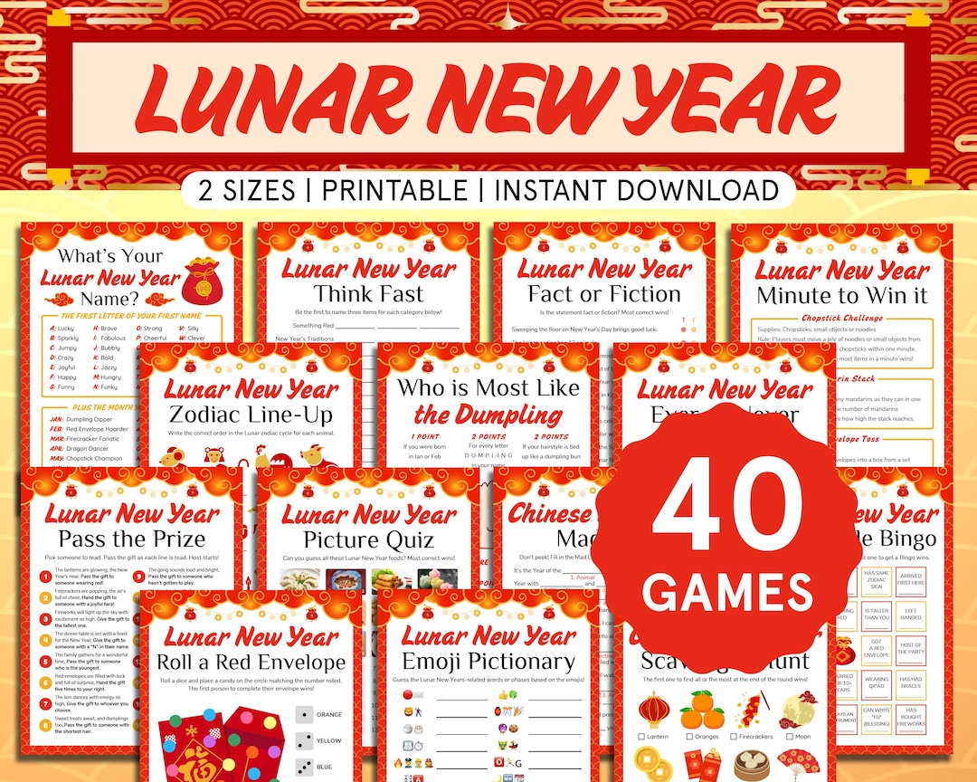 Lunar New Year Games Bundle Lunar New Year Party Games for Kids 2025 ...