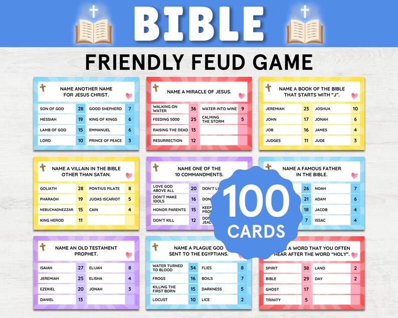Bible Friendly Feud Bible Games Printables Church Games for Youth Group ...
