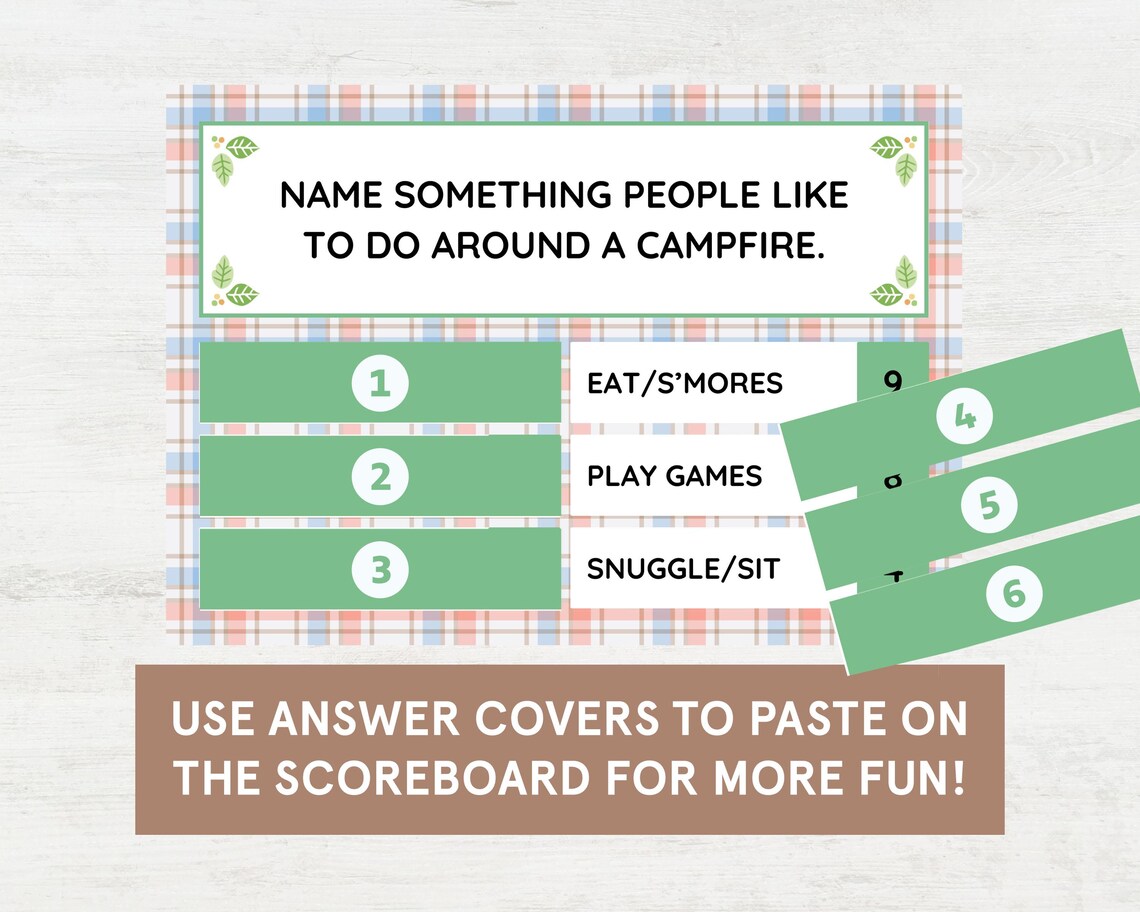 Camping Family Feud Game: Printable Camping Activities for Kids ...