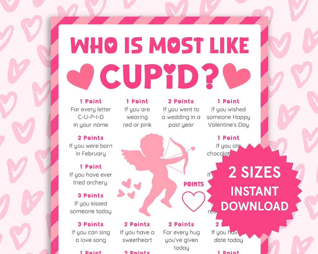 Valentines Games Who is Most Like a Cupid Valentines Party Games ...