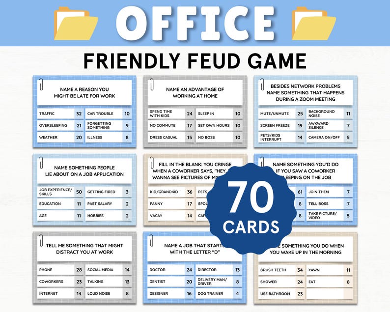 Office Friendly Feud Office Games Printable Office Family Feud Work ...