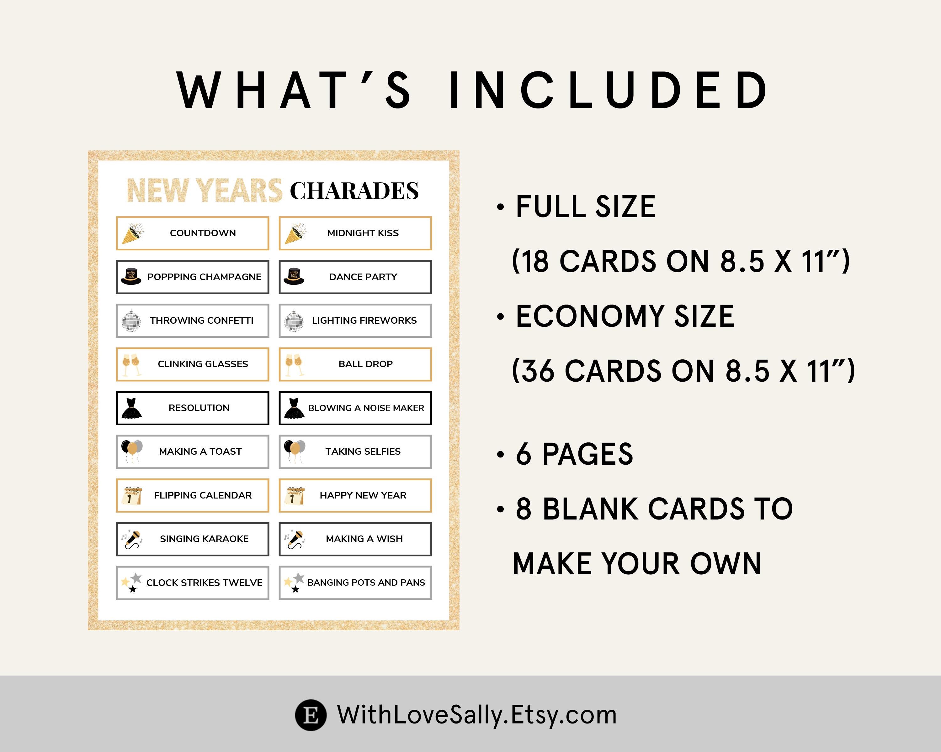 New Years Charades New Years Eve Games New Years Pictionary New Years ...
