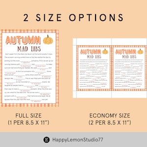 Fall Mad Libs Fall Games for Kids Adults Fall Party Games Fall ...