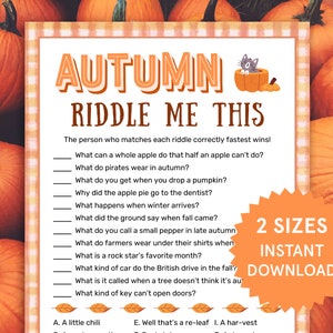 Fall Riddle Me This Fall Games for Kids Fall Activities for Kids Autumn ...