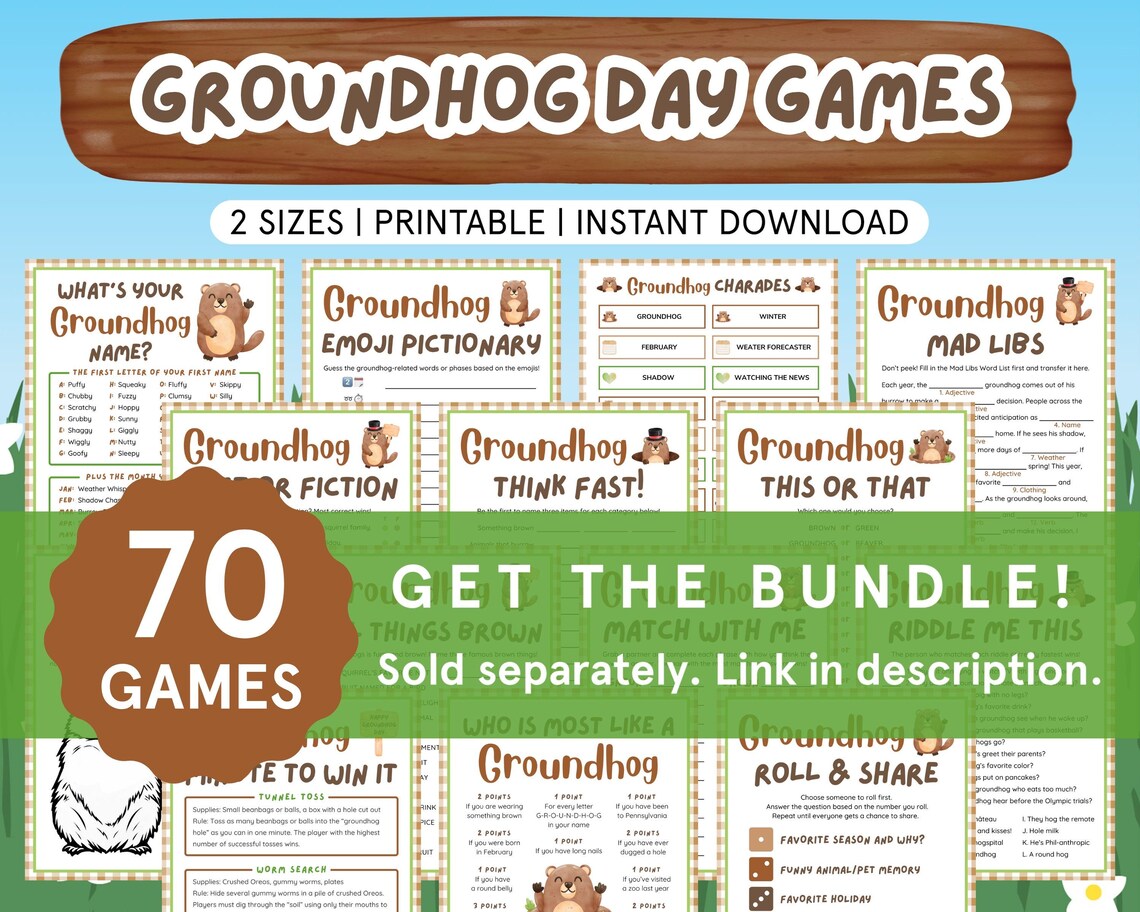 What's Your Groundhog Name, Name Tag, Sign Groundhog Day Games for Kids ...
