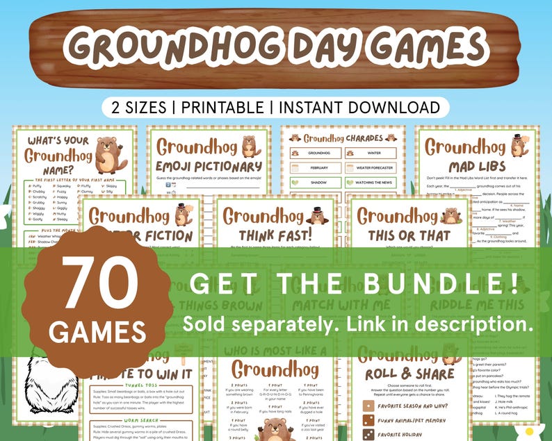 What's Your Groundhog Name, Name Tag, Sign Groundhog Day Games for Kids ...