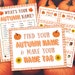 Whats Your Fall Name, Name Tags, Sign Fall Games for Kids Fall Party ...