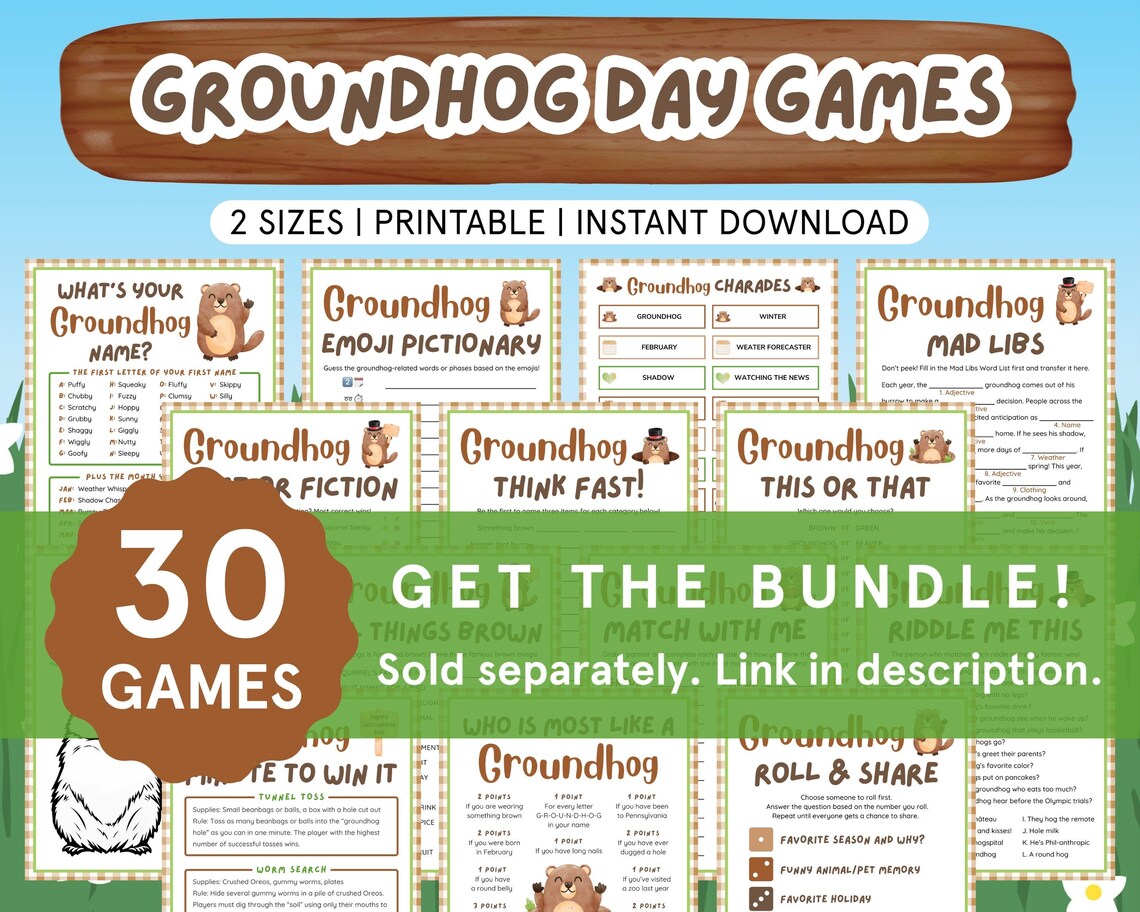 What's Your Groundhog Name, Name Tag, Sign Groundhog Day Games for Kids ...