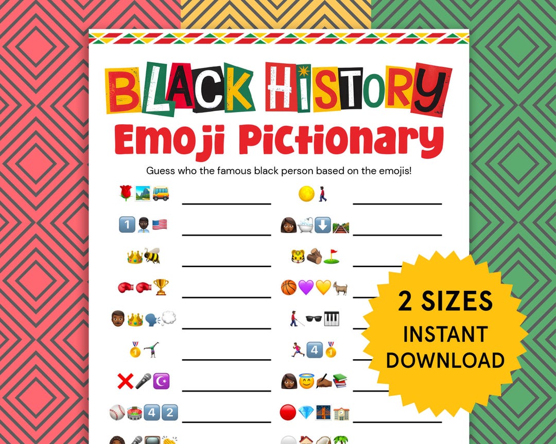 Black History Emoji Pictionary Black History Month Games for Kids Black ...