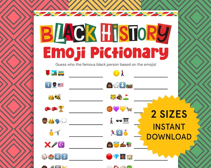 Black History Emoji Pictionary Black History Month Games for Kids Black ...
