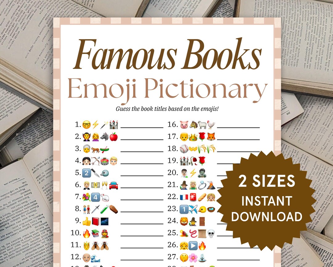 Book Club Emoji Pictionary, Book Club Games, Book Club Icebreakers ...