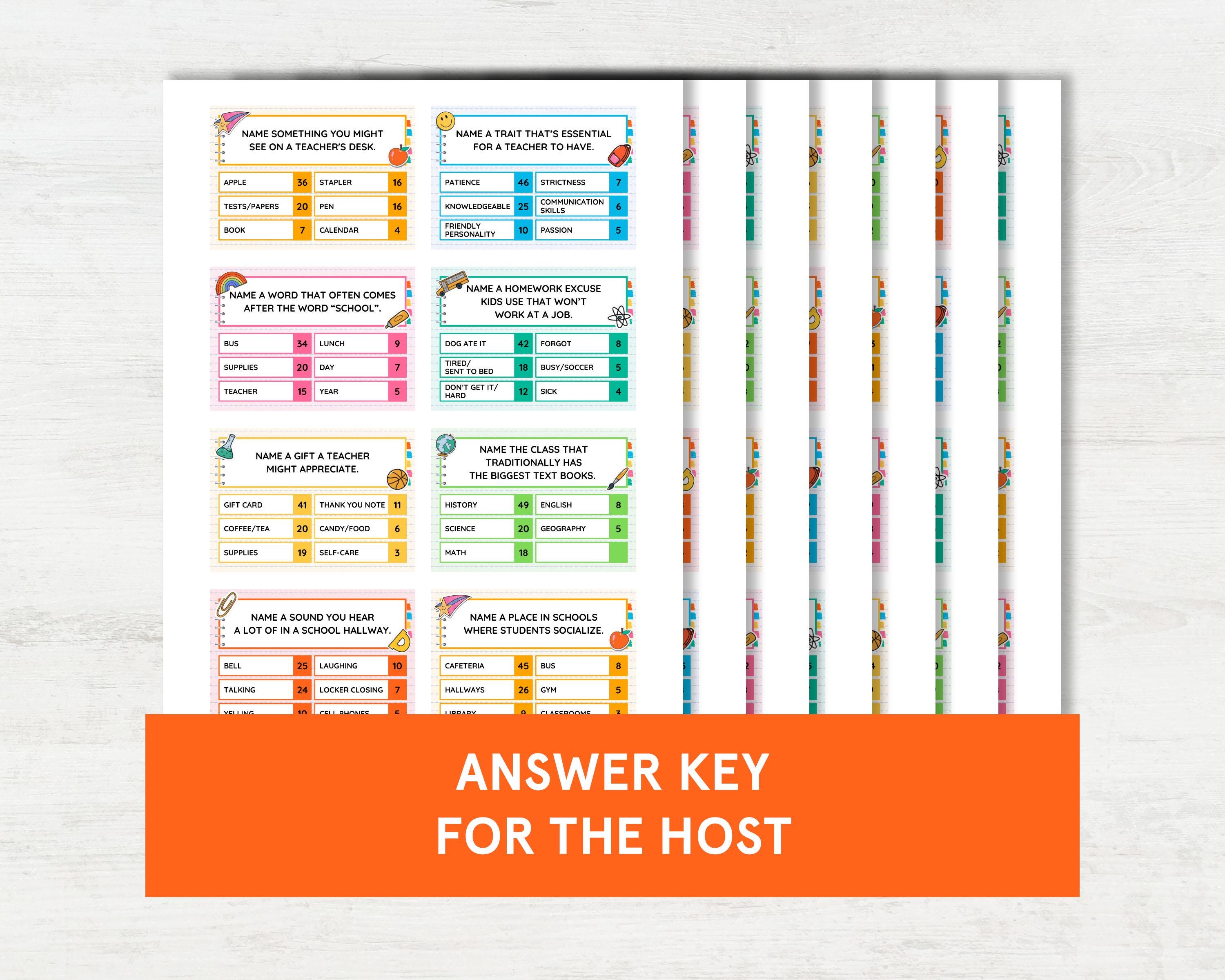 Teacher Friendly Feud Teacher Games School Games Teacher Party Games ...
