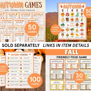 Fall Game Bundle Autumn Games Fall Games for Kids, Adults Family Fall ...