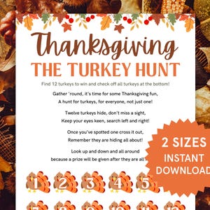 Thanksgiving Turkey Hunt Thanksgiving Games for Kids Adults ...