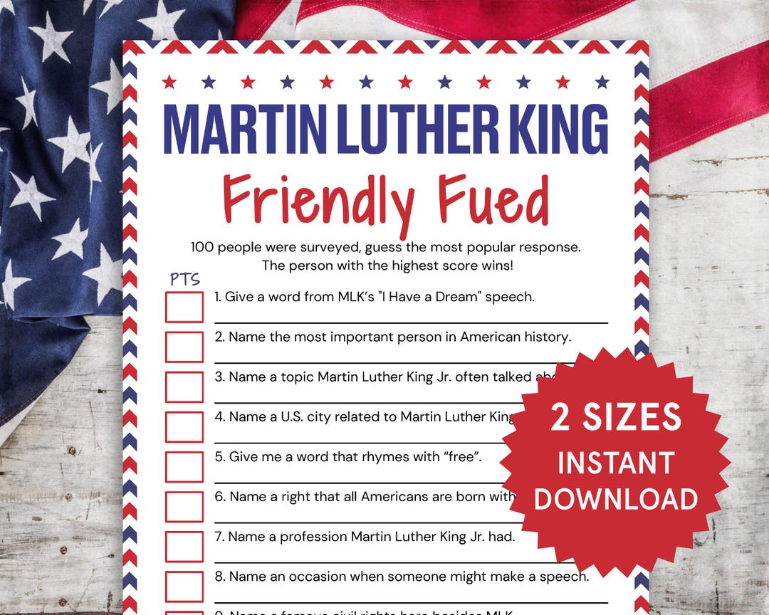 MLK Day Friendly Feud Martin Luther King Games for Kids MLK Day ...