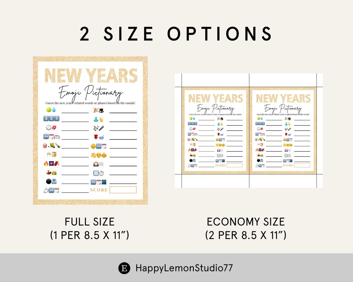 New Years Emoji Pictionary 2026 New Year Game New Years Eve Party Games ...