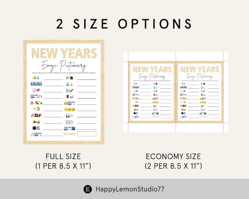 New Years Emoji Pictionary 2026 New Year Game New Years Eve Party Games ...