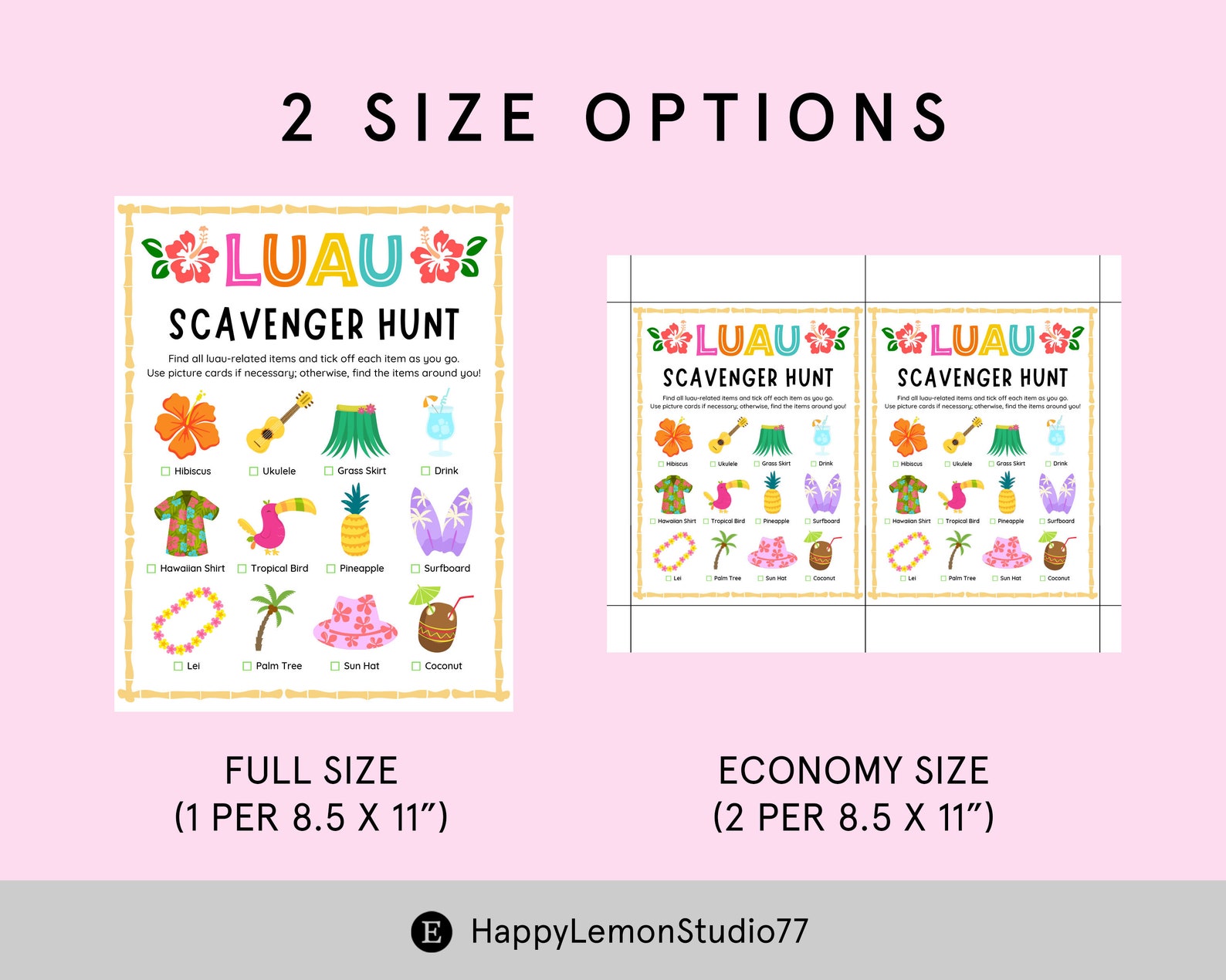 Luau Scavenger Hunt Luau Games Luau Games for Kids Hawaii Birthday ...