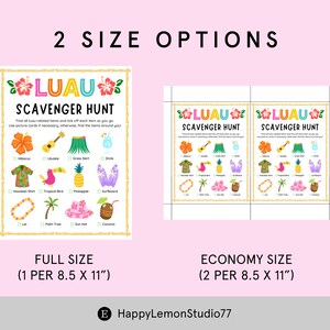 Luau Scavenger Hunt Luau Games Luau Games for Kids Hawaii Birthday ...