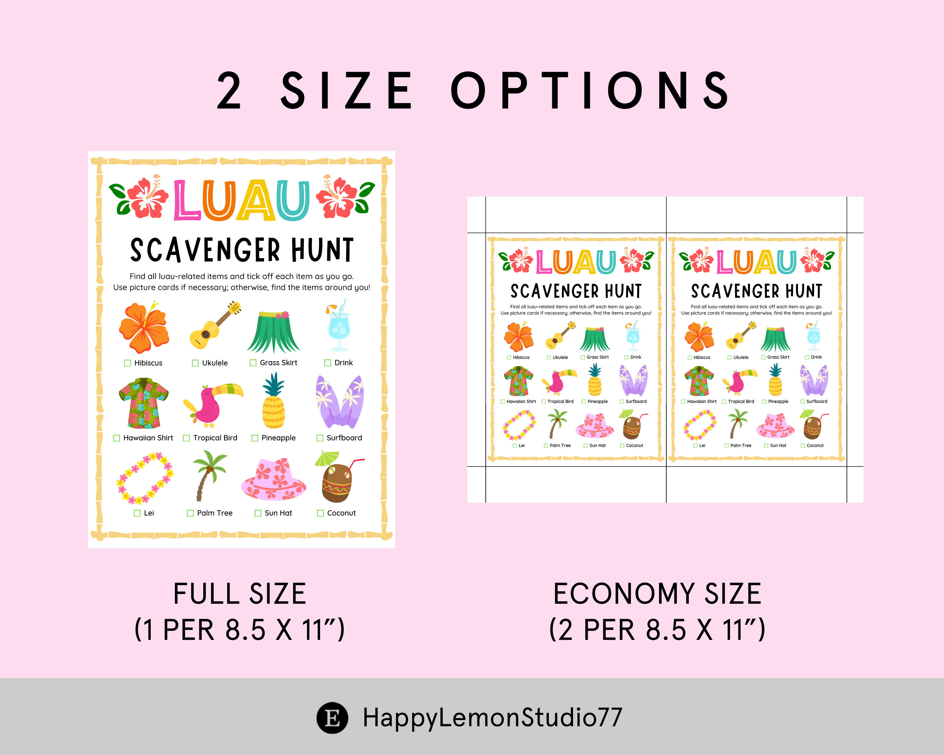 Luau Scavenger Hunt Luau Games Luau Games for Kids Hawaii Birthday ...