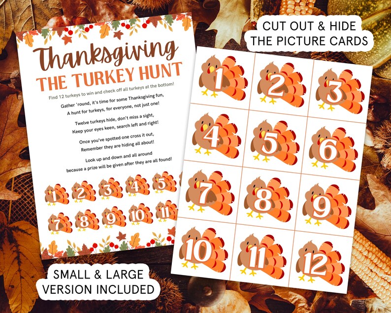 Thanksgiving Turkey Hunt Thanksgiving Games for Kids Adults ...