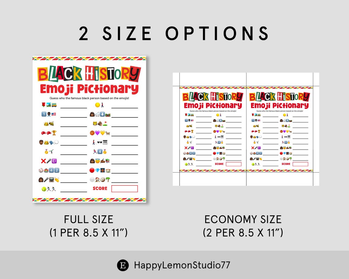 Black History Emoji Pictionary Black History Month Games for Kids Black ...