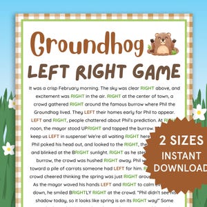 Groundhog Day Left Right Game Groundhog Day Games Kids Groundhog Day ...