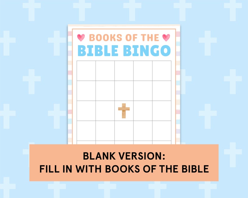 Bible Bingo Bible Games Books of the Bible Bingo Cards Church Bingo for ...