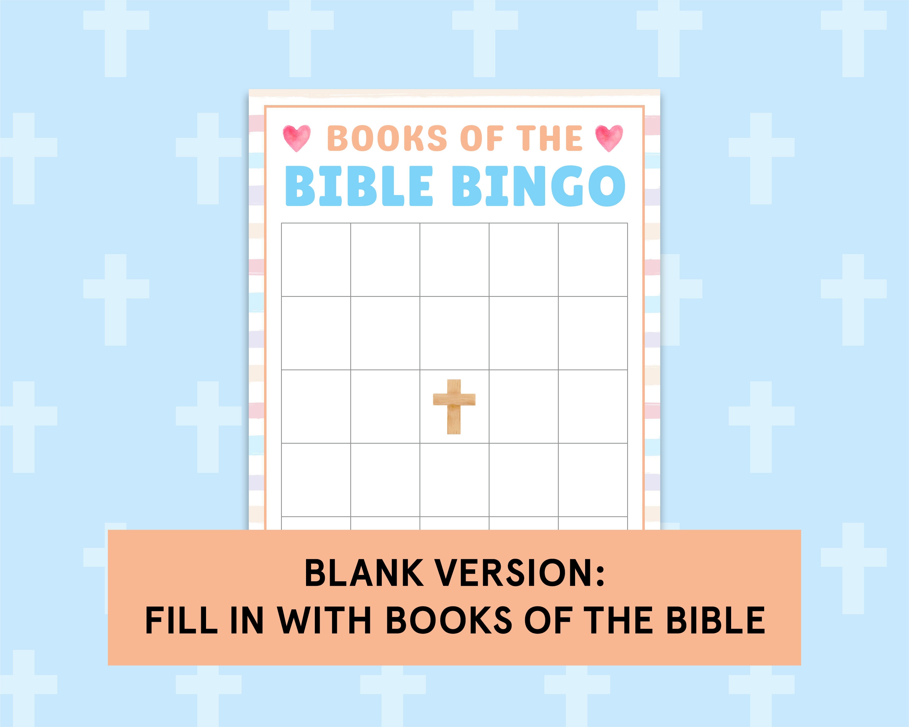 Bible Bingo Bible Games Books of the Bible Bingo Cards Church Bingo for ...