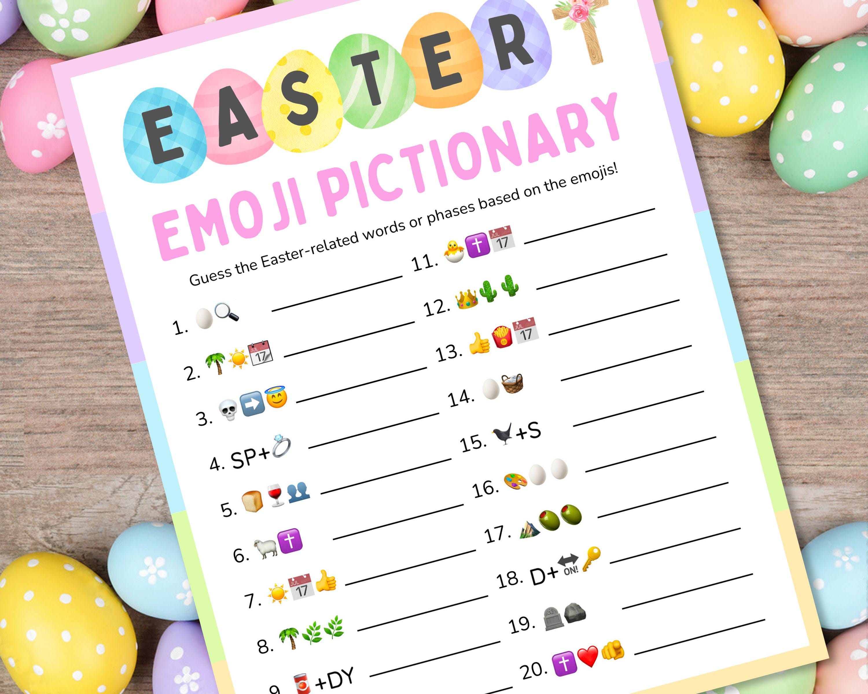 Bible Easter Emoji Pictionary Bible Easter Game for Kids & Adults Bible ...