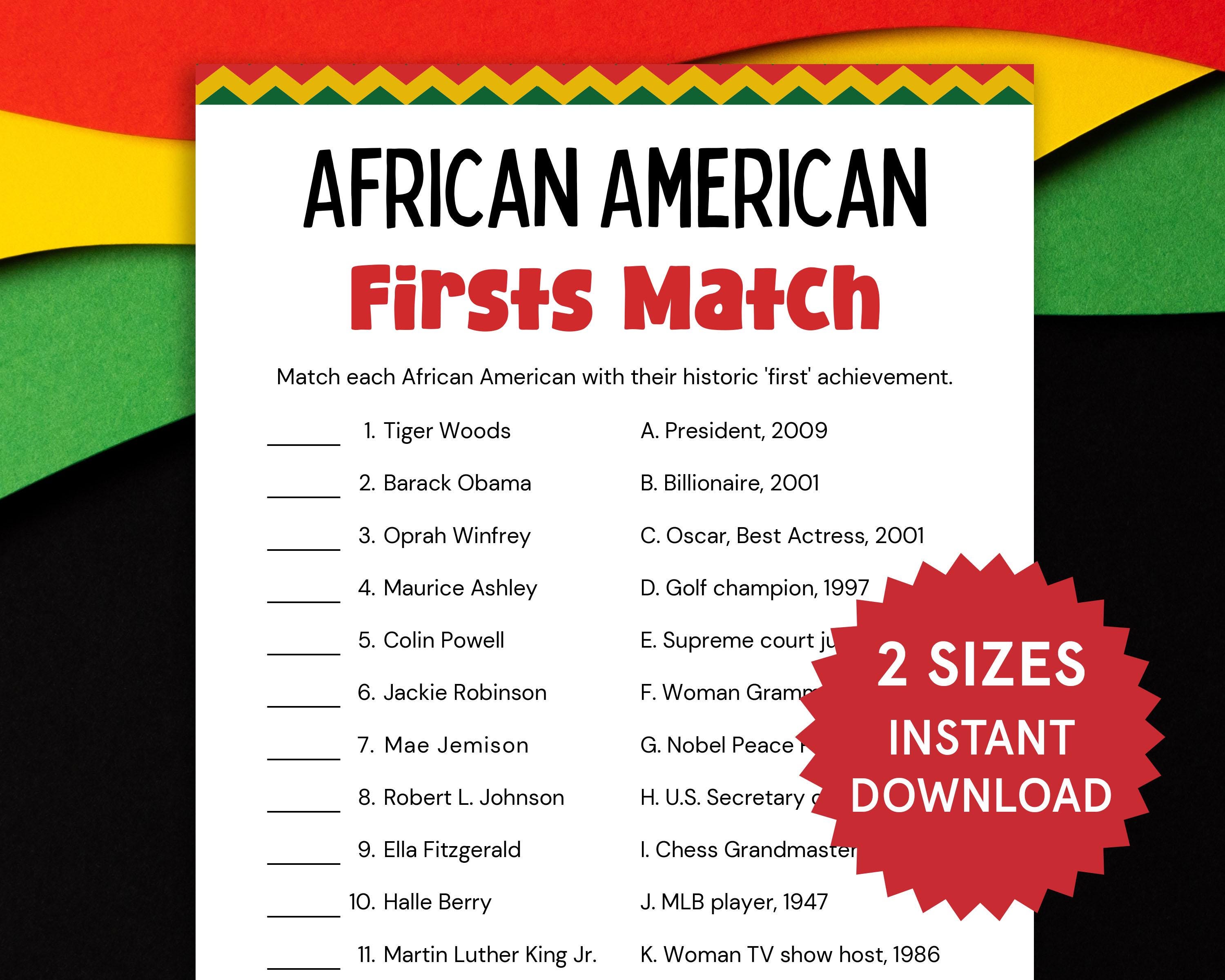 Black History Game Famous Firsts Black History Month Games for Kids ...