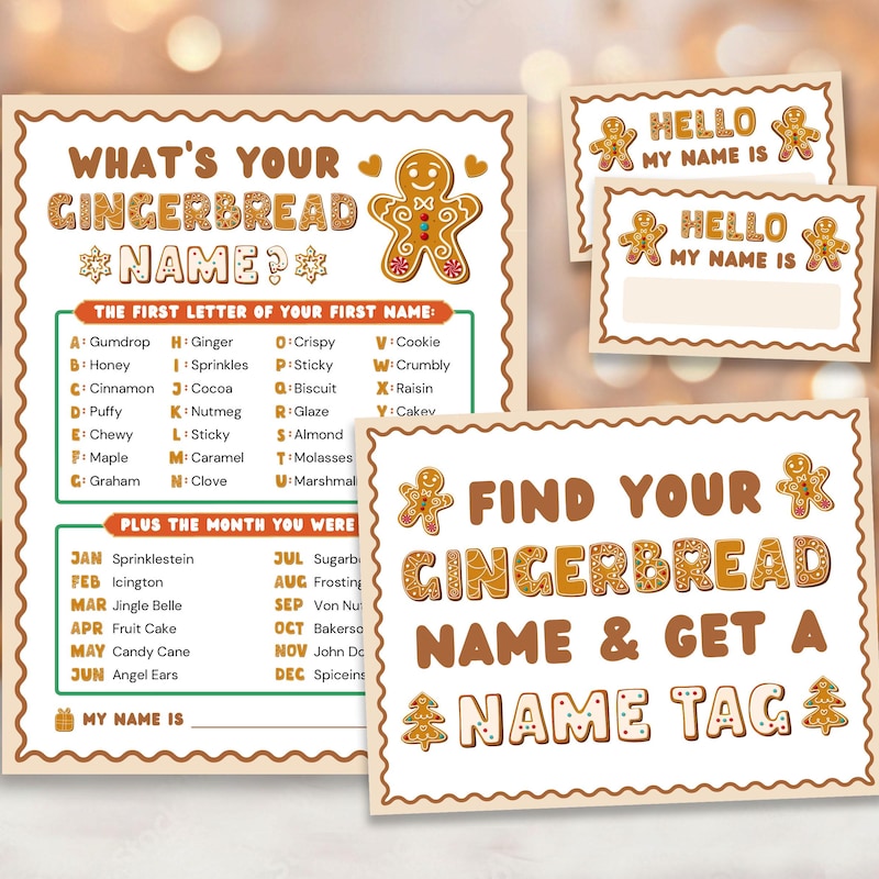 Gingerbread Name Cookies - Etsy