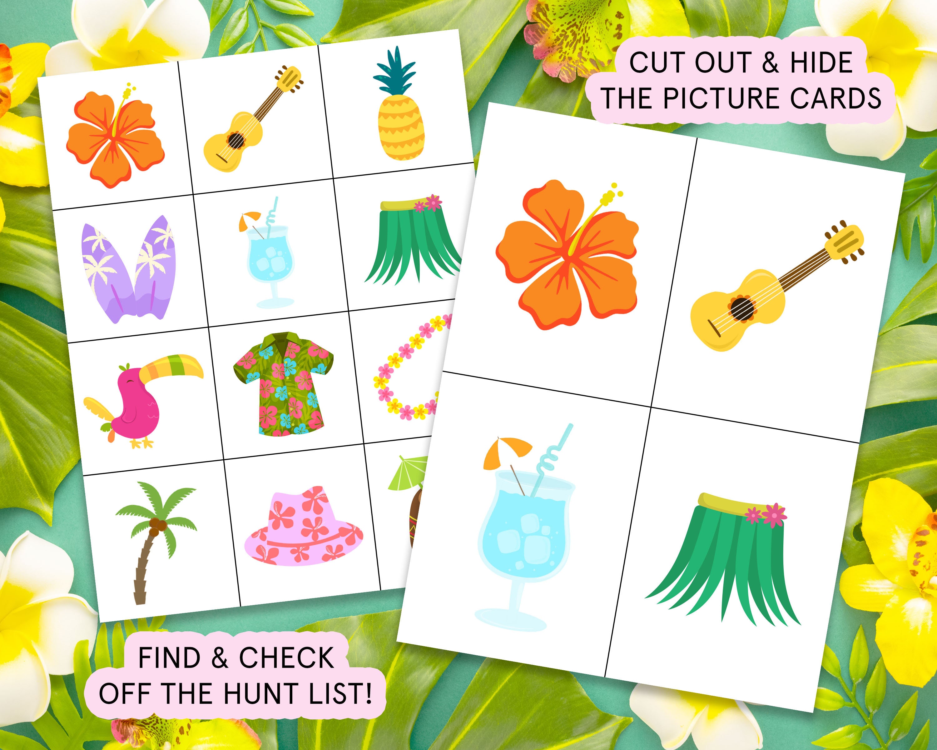 Luau Scavenger Hunt Luau Games Luau Games for Kids Hawaii Birthday ...