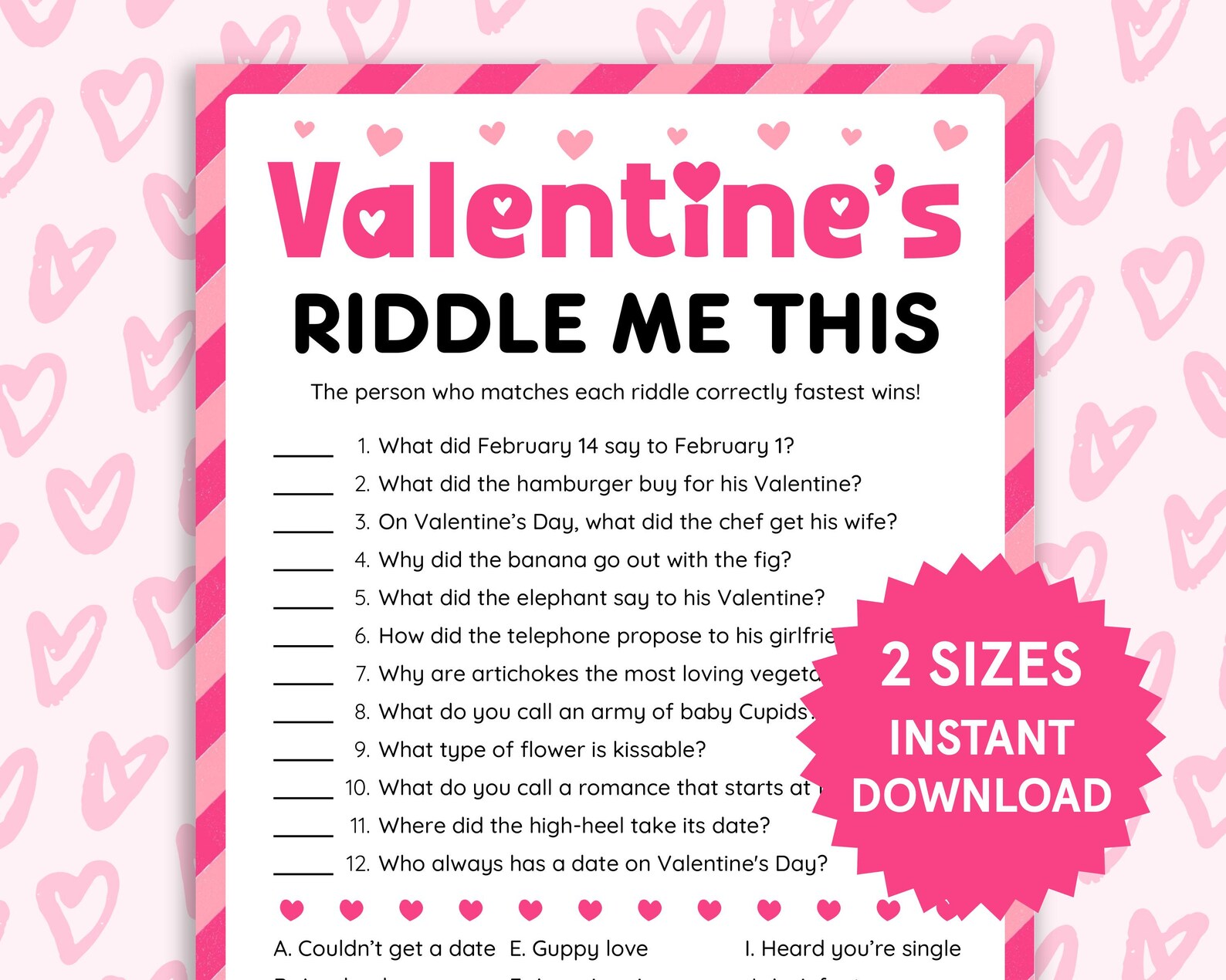 Valentines Riddle Me This Valentines Games for Kids Fun Valentine Day ...