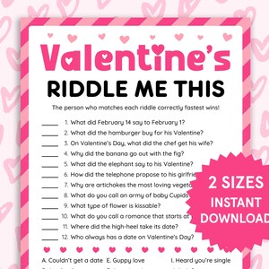 Valentines Riddle Me This Valentines Games for Kids Fun Valentine Day ...